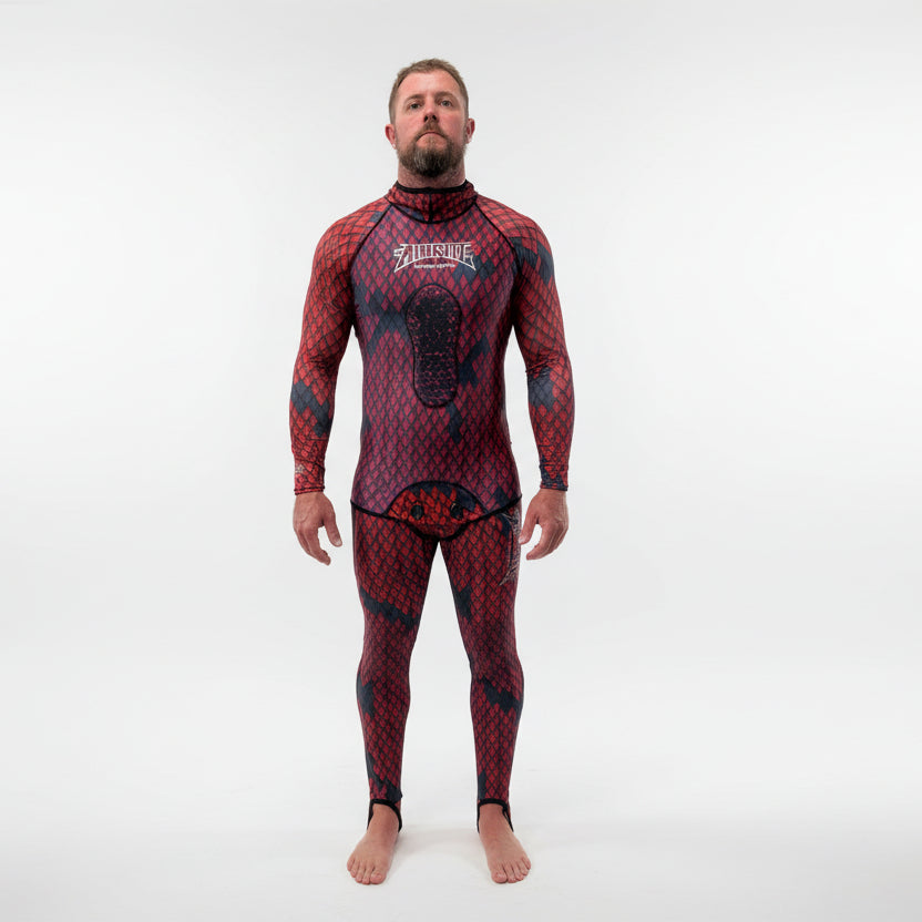 Aimrite Stinger Suit for Spearfishing - Red/Purple Dragonscale ...